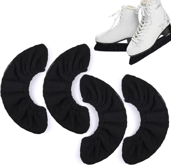 Set van zes schaatshoezen, gemaakt van zwarte badstof, zeer absorberend ...