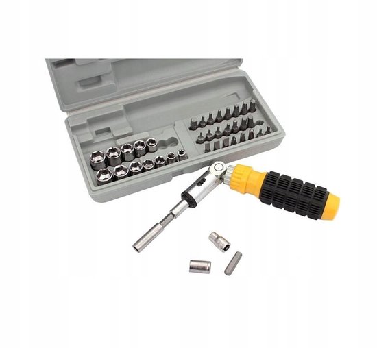 Schroevendraaier met Ratel en Bits Set - 40 Delig | bol