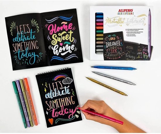 Viltstiften voor Lettering en Bullet Journal - 12 Kleuren Metallic ...
