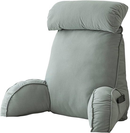 Leeskussen met armsteun - Grijs - Versnipperd traagschuim | bol