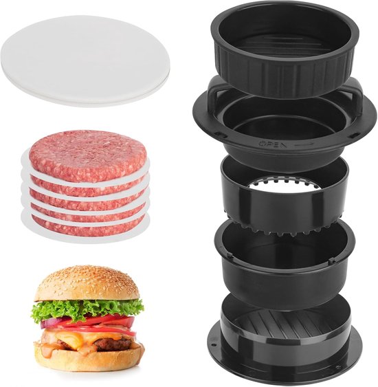 4-in-1 Burger Press - Hamburger Press voor Stuffed Burgers - Sandwich ...
