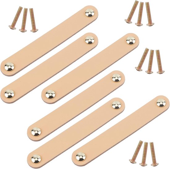 6Pcs Leer Lade Trekker - Nordic Kledingkast Deur Handvat - Meubel ...