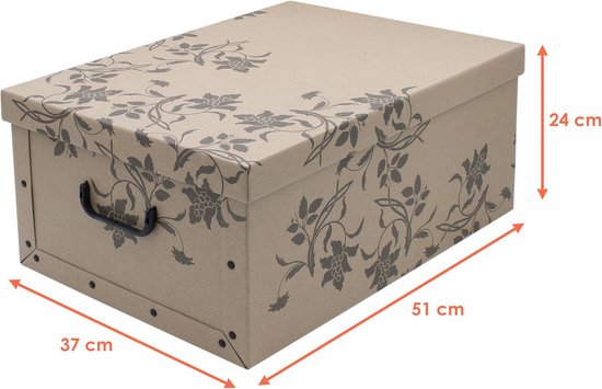 Set van 3 Grote Opbergdozen met Deksel en Handvatten - 45L Stapelbare ...