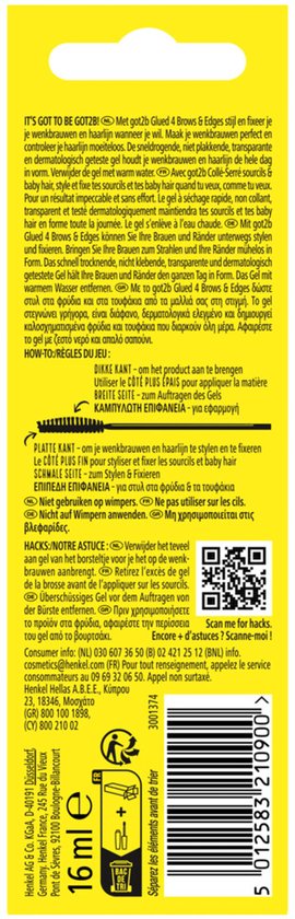15 x Got2B - 2-in-1 Gel - Brows & Edges Transparant - 16 ml - Grootverpakking -... | bol