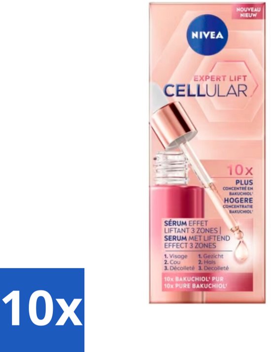 10 x NIVEA - Gezichtsserum - CELLular Expert Lift - Met Bakuchiol ...