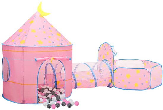 Kinderspeeltent met 250 ballen 301x120x128 cm roze | bol