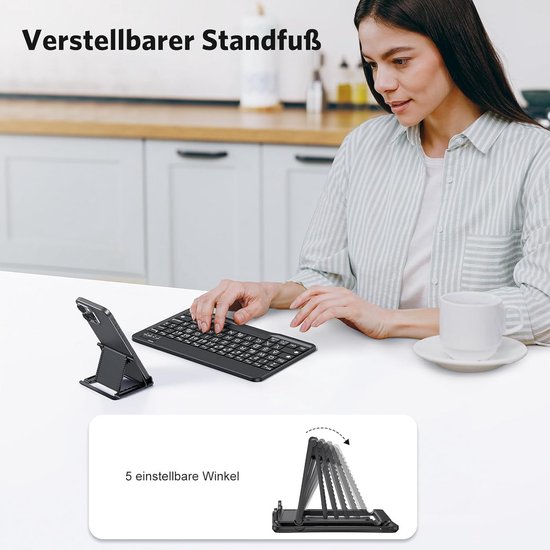 Draadloos Bluetooth Toetsenbord met Grote Letters en 7 Kleuren ...