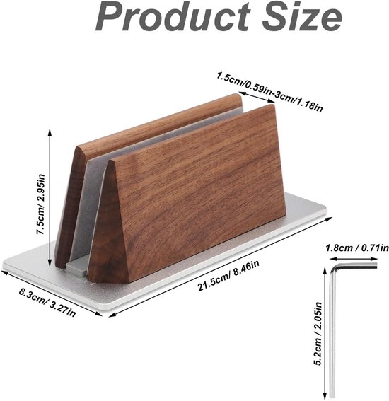 Verticale laptopstandaard hout verstelbaar antislip tablet houder 1,5 ...