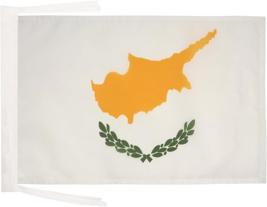 Cyprus Vlag - 18'' x 12'' - 100% Polyester - Kleine Banner met Twee ...