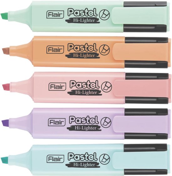 pastel highlighter set 5 assorted kleuren | bol