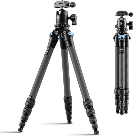 Compact Carbon Fiber Mini Tripod met 360° Kogelkop | bol