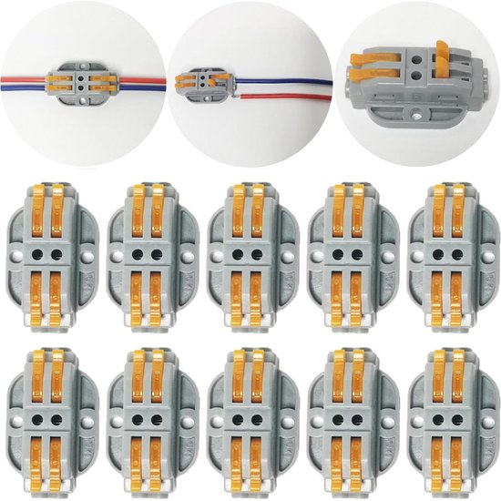 E-Ambar - 10-delige set verbindingsklemmen voor kabels - Compacte ...