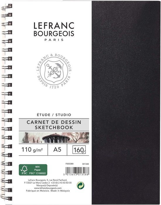 Schetsboek A5 - 80 Vellen, 110g/m², Spiraalgebonden, Fijnkorrelig ...