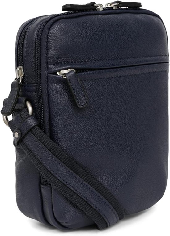 Leer Heren Tas - Hexagona Paris Collectie - Marineblauw - Verstelbare ...