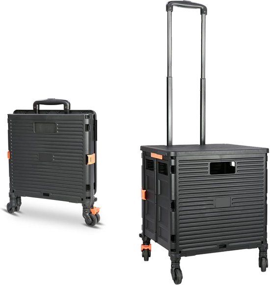 Opvouwbare winkelwagen met hoge capaciteit - 1,93 m3/50 kg - Roestvrij ...