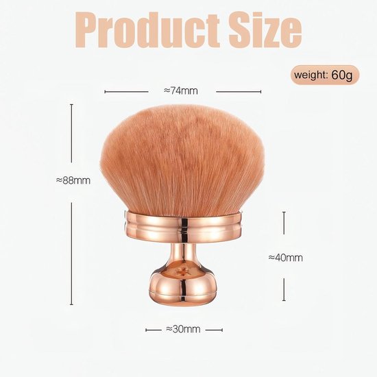 Extra Grote Kabuki Kwast voor Zelfbruiner en Make-up, Zacht en Breed ...