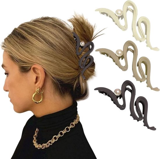 Set van 3 Grote Metalen Haarspelden voor Dames en Meisjes - Sterke ...