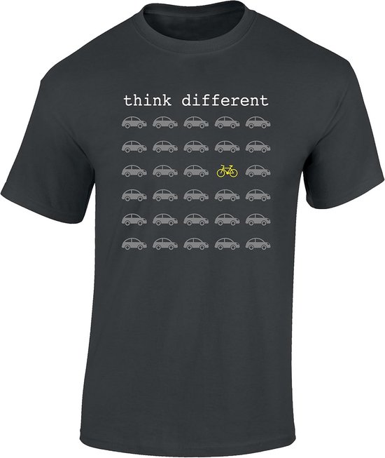 Heren T-shirt Fietsen 'Think Different' - Sportshirt voor Racefiets en E-bike | bol