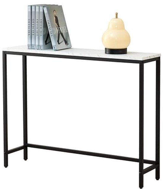 Consoletafel voor entree en woonkamer - Imitatiemarmer met Gouden Frame ...