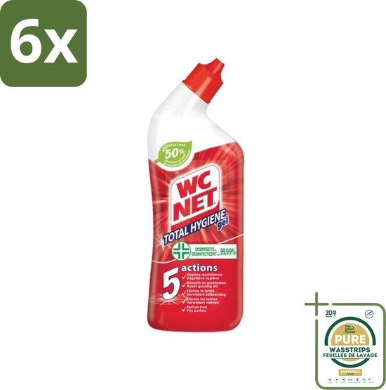 WC Net - Toiletreiniger - Gel - Ontkalkt En Verwijdert Vlekken - 750 ml ...