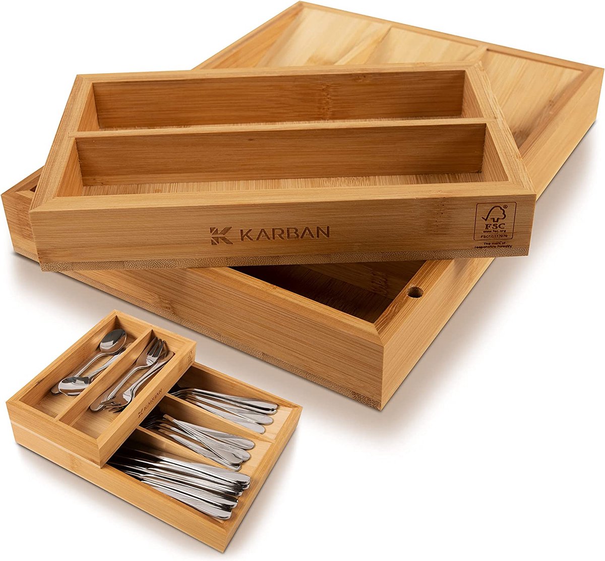 Bestekbak – luxe bestekcasette – bestek opslag voor laden – opbergen ...