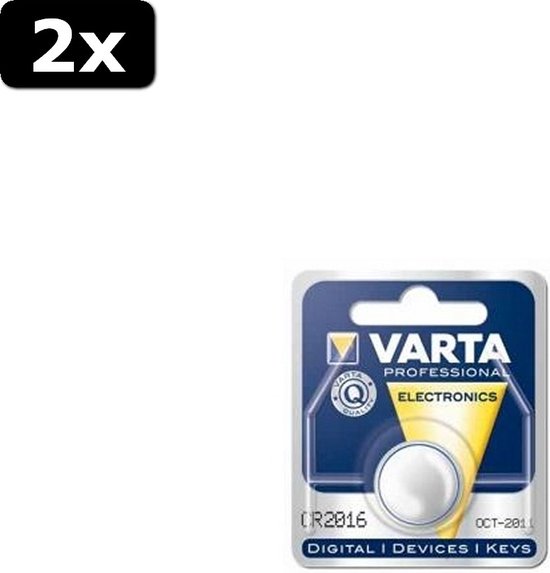 2x Varta CR2016 Lithium Knoopcel Batterij | bol.com
