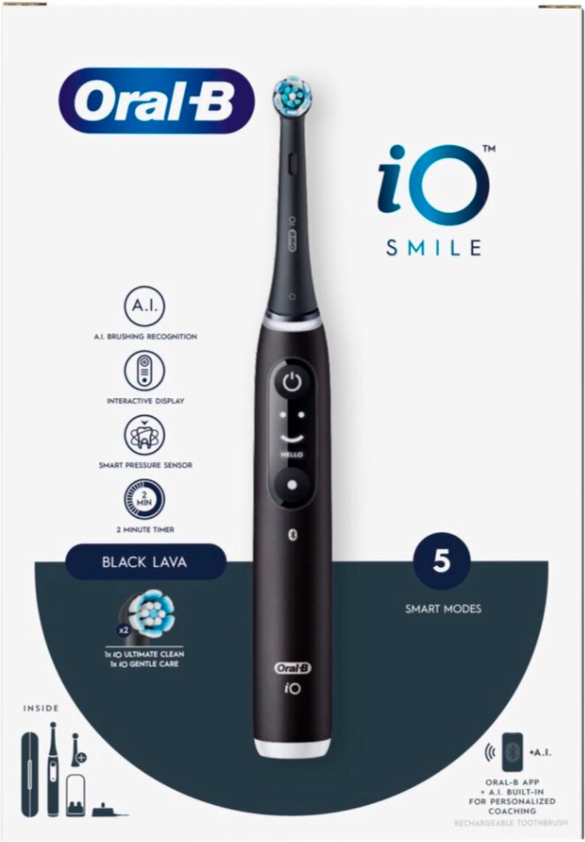 Oral B iO 6N - SMILE Black Lava Elektrische Tandenborstel Ontworpen ...