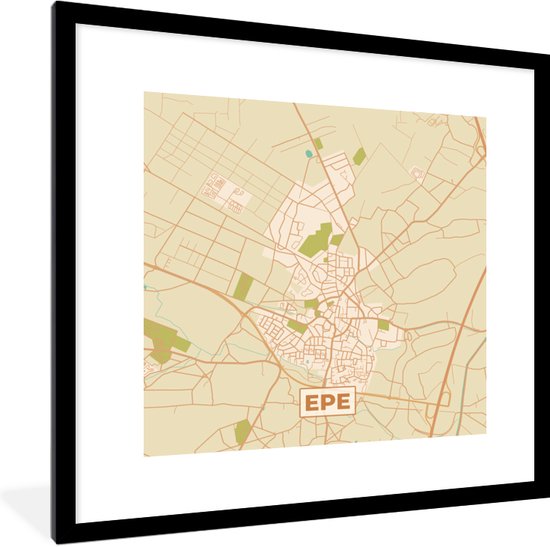 Fotolijst incl. Poster - Plattegrond - Stadskaart - Epe - Kaart - 40x40 ...