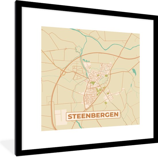 Fotolijst incl. Poster - Steenbergen - Plattegrond - Kaart - Stadskaart ...
