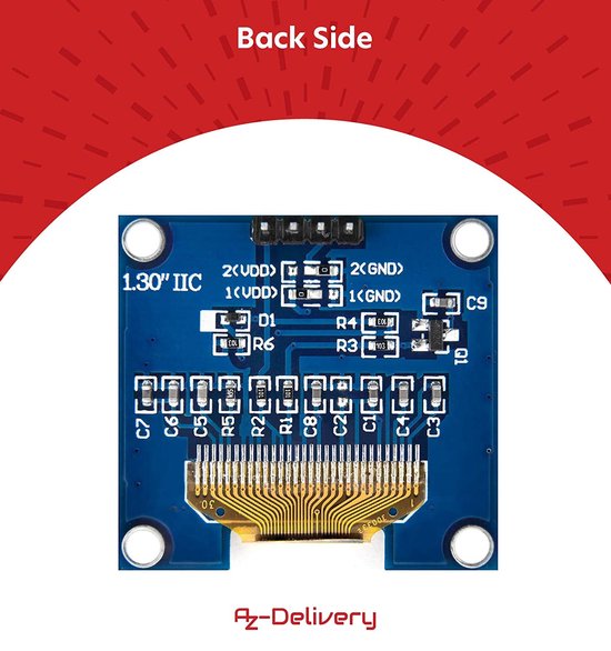AZDelivery 5 x 1,3 inch OLED SSH1106 128 x 64 pixel I2C Display compatibel met Arduino... | bol