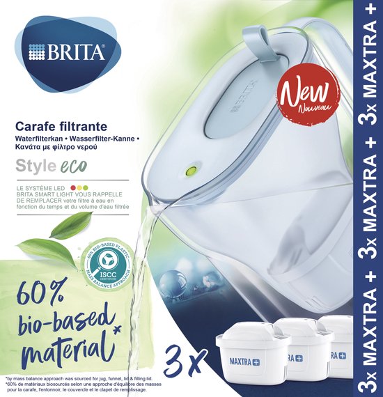 BRITA Waterfilterbundel Style eco Cool powder blue + 3 MAXTRA+ ...