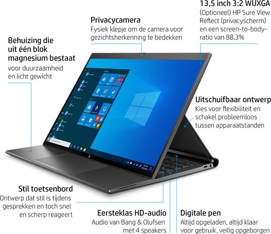 HP Elite Folio 13.5 8CX Hybride (2-in-1) 34,3 cm (13.5") Touchscreen ...