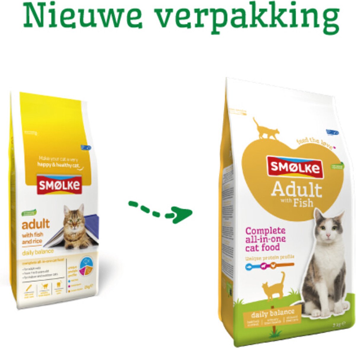4x Smolke Kattenvoer Adult Vis - Rijst 2 kg | bol.com