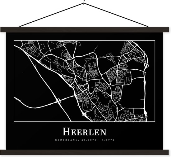 Posterhanger incl. Poster - Schoolplaat - Stadskaart - Heerlen - Kaart - Plattegrond -... | bol