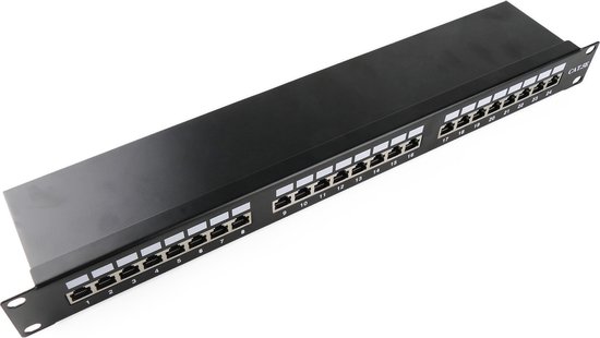 RackMatic - Patchpaneel 24 RJ45 Cat.5e FTP 1U zwart | bol