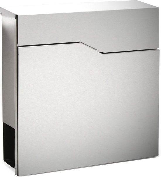Modern design brievenbus met krantenrol V19 roestvrij staal - muur ...