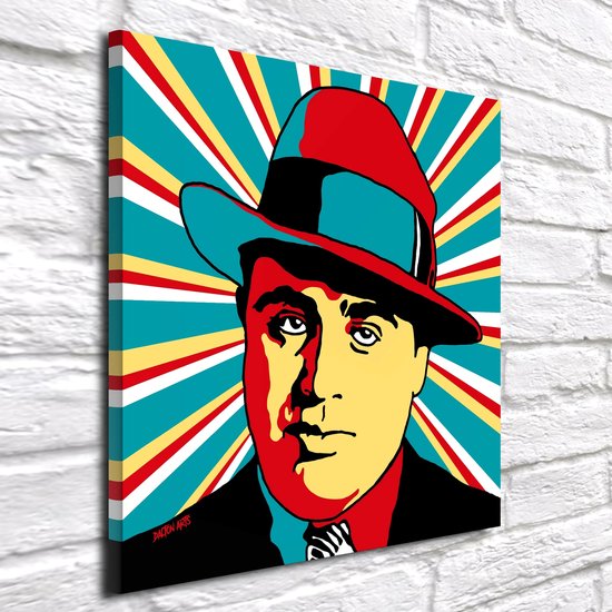 Pop Art Al Capone Canvas - 100 x 100 cm - Canvasprint - Op dennenhouten ...
