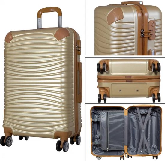 Monopol - Reiskoffer - Polycarbonaat - Brisbane - Goud - Maat L / 98 ...