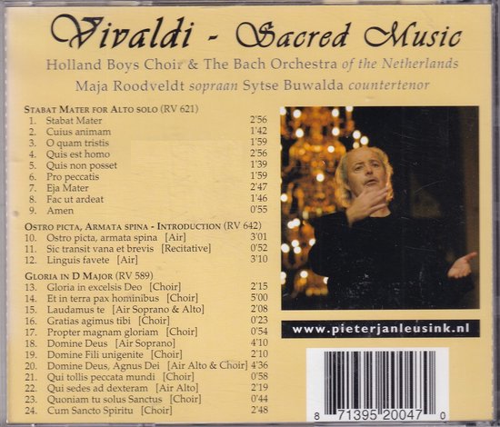 Sacred Music - Vivaldi - Holland Boys Choir en The Bach Orchestra of ...