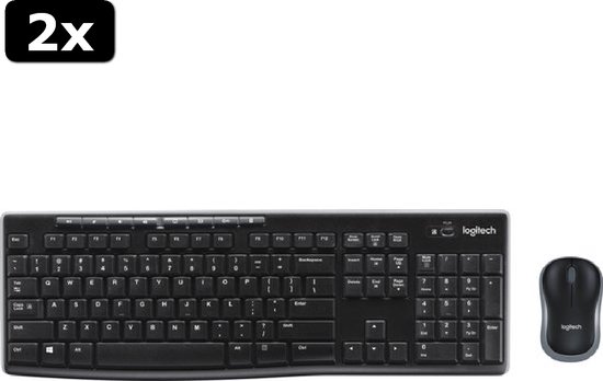 2x Logitech MK270 - Draadloos Toetsenbord en Muis - Qwerty | bol.com