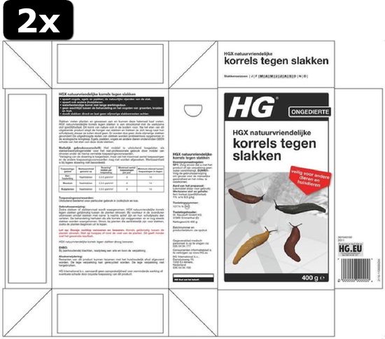 2x HGX natuurvriendelijke korrels tegen slakken - 12774N - 400gr ...