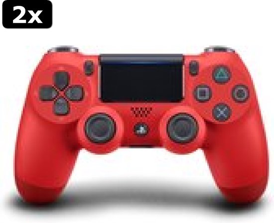 2 manettes Sony Dual Shock 4 V2 - PS4 - Rouge | bol