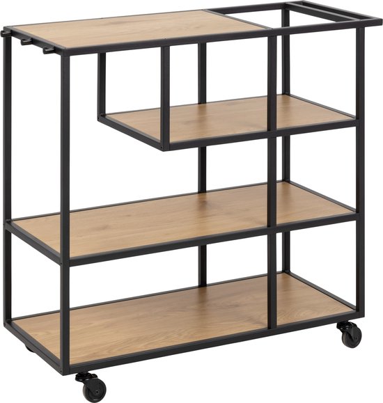 Chariot sur roulettes Sabro avec feuille de chêne sauvage | bol