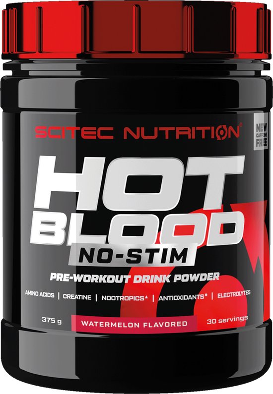 Hot Blood NO STIM Pre-Workout (Watermelon - 375 gram) - Scitec Nutrition | bol.com