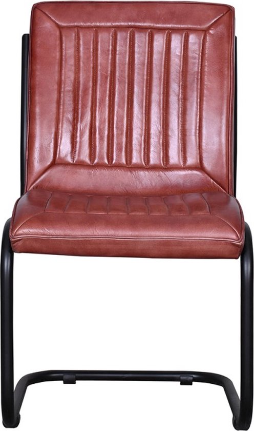 Eetkamerstoel 52*62*89 cm Bruin Leder Stoel Eettafelstoel Keukenstoel | bol