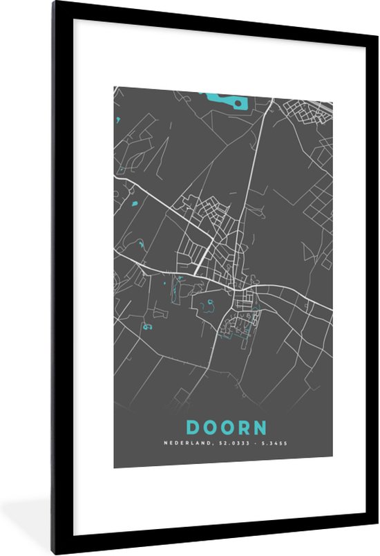 Fotolijst incl. Poster - Plattegrond - Kaart - Doorn - Stadskaart ...