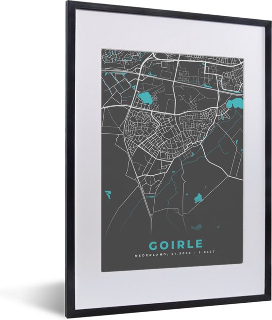 Fotolijst incl. Poster - Kaart - Stadskaart - Goirle - Plattegrond ...