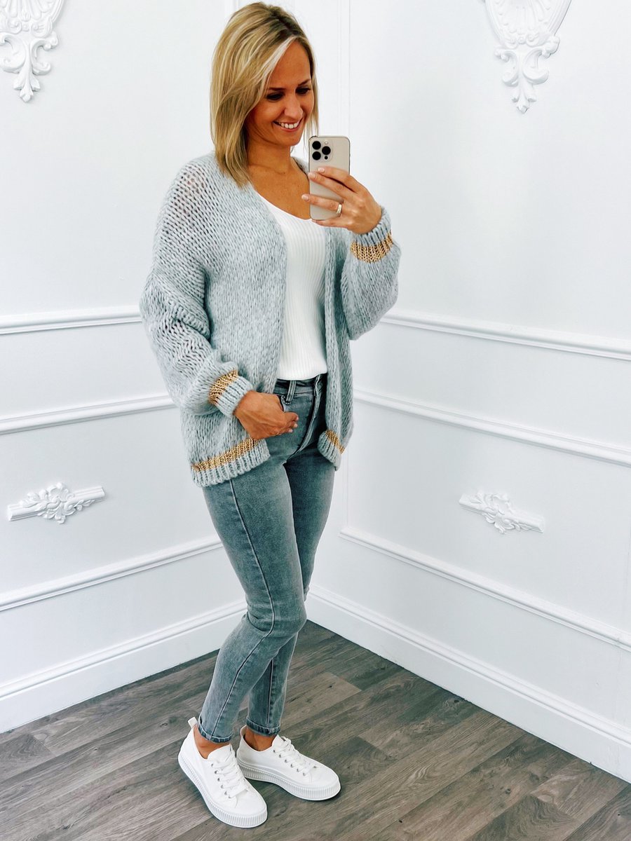 Gebreid Lurex Vest Grijs | bol.com