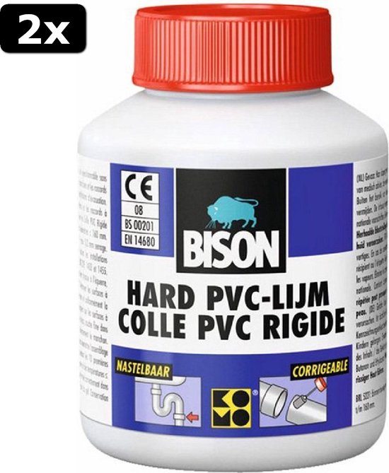 2x Bison Hard PVC Lijm Pot - 250 ml | bol.com
