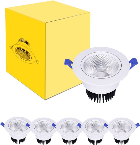 Voordeelpak 6x LED Downlight Rond Kantelbaar 12W 960lm 60D - 930 Warm ...